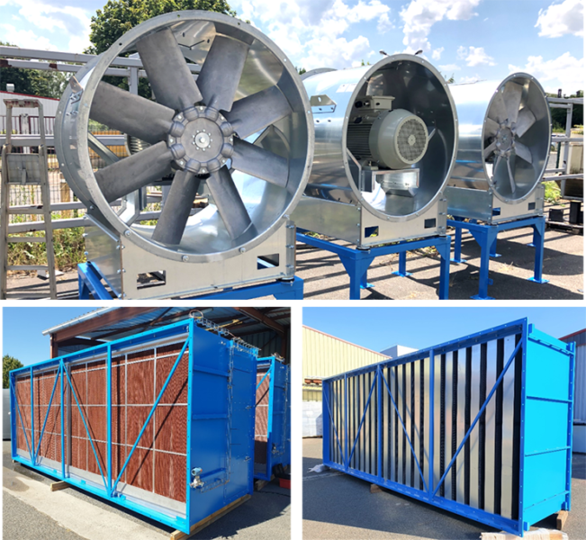 Evaporative cooling solution on engine hall ventilation - SAI France